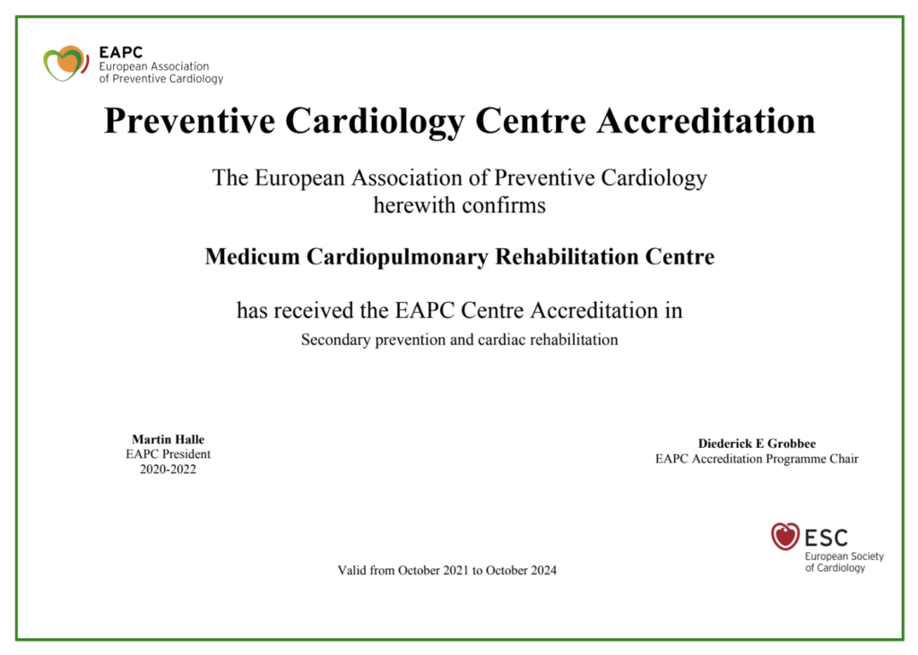 Interdisciplinary cardiopulmonary rehabilitation course | Medicum